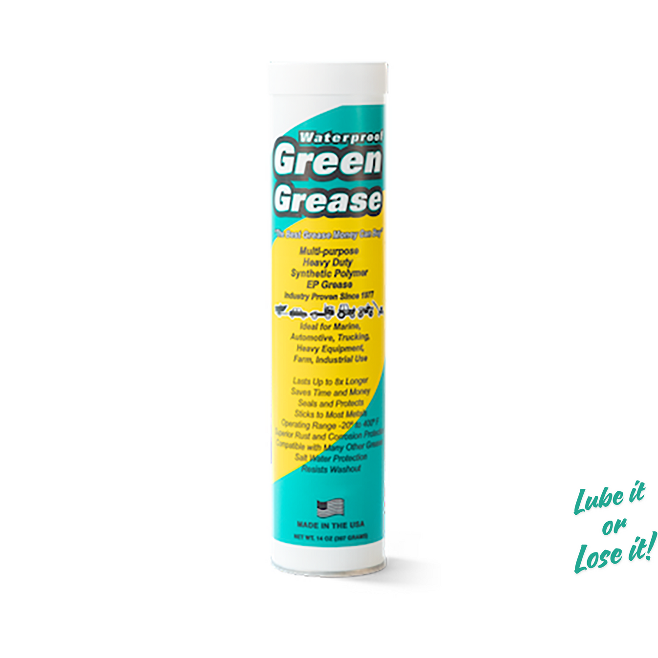 SINGLE 14 OUNCE GREEN GREASE CARTRIDGE